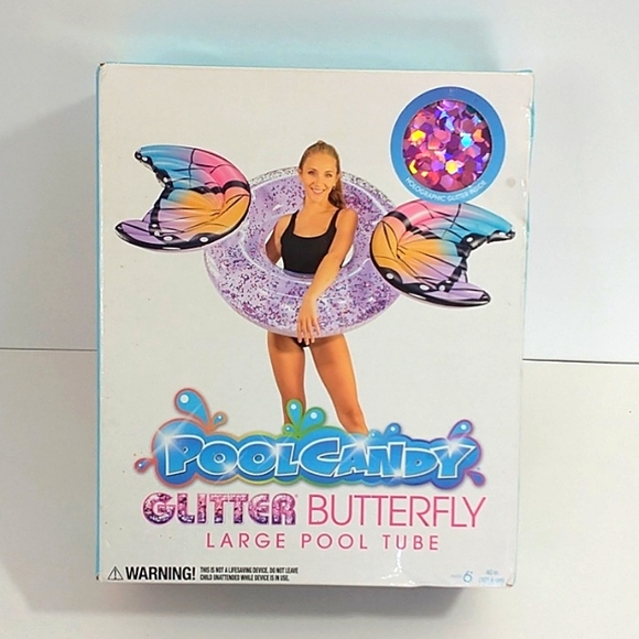 PoolCandy | Swim | Poolcandy Glitter Butterfly Pool Tube Float | Poshmark